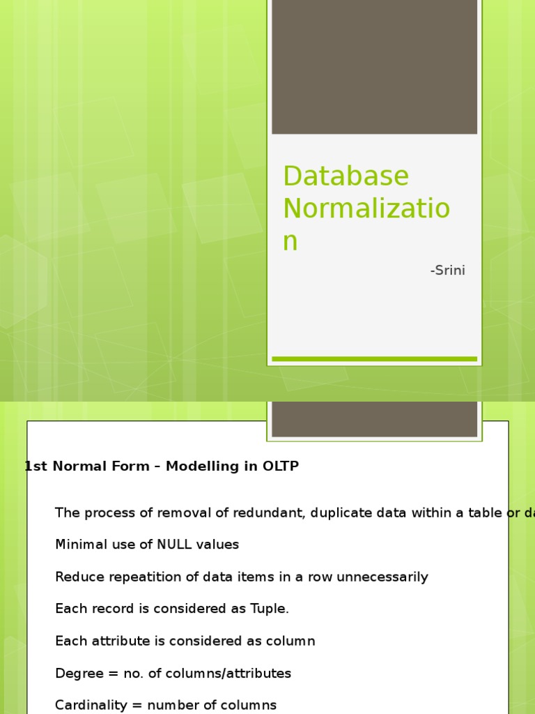Database Normalization-Day1 | PDF | Teaching Methods & Materials | Computers