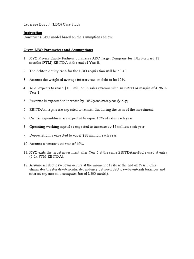 LBO Case Study | PDF