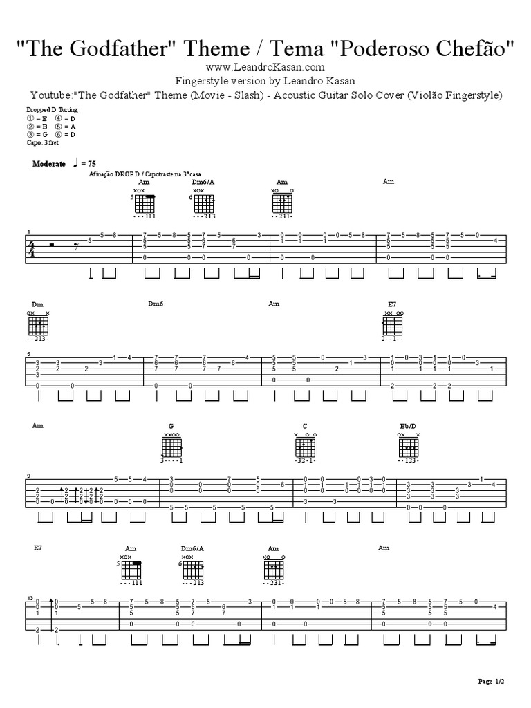 Godfather Theme - Tab by Leandro Kasan PDF | PDF