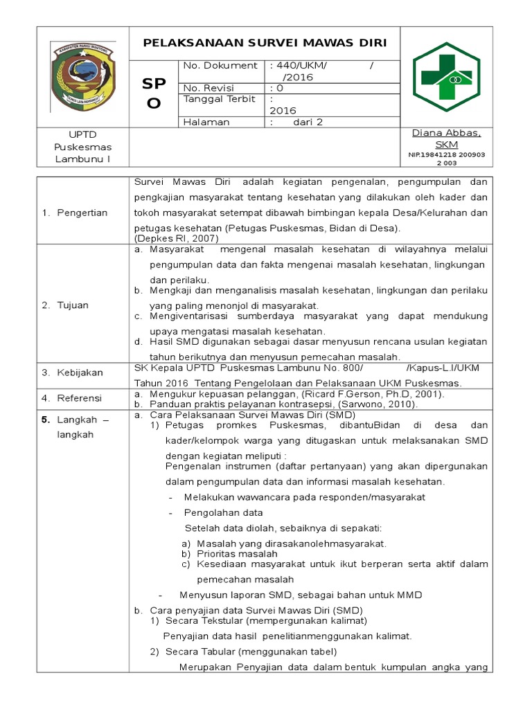 SOP Evaluasi Pelaksanaan Kegiatan SMD Program Bab IV UKM. EDIT | PDF