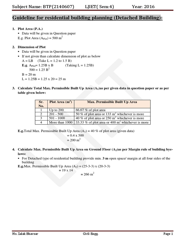 Residential Building Planning | PDF