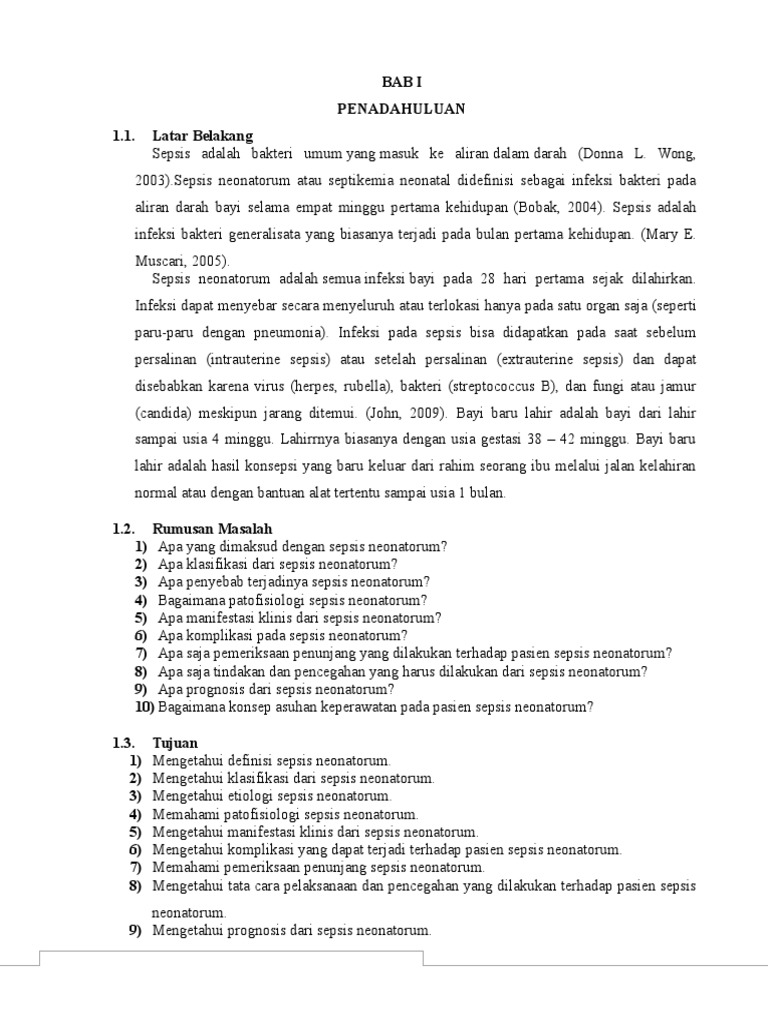 Memahami Sepsis Neonatorum pada Bayi | PDF