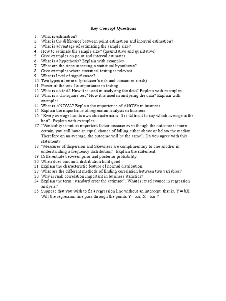 Key Concept Questions | PDF