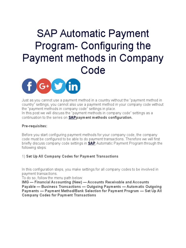 SAP Automatic Payment Program | PDF | Payments | Cheque