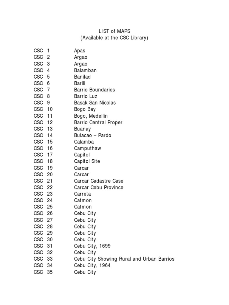 CSC Maps | PDF