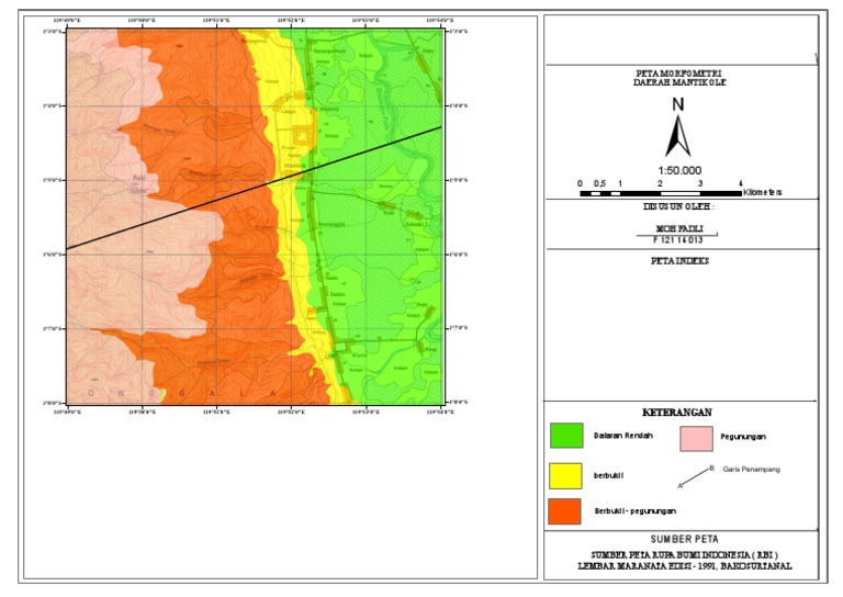 Peta Morfometri Daerah Mantikole: Disusun Oleh | PDF