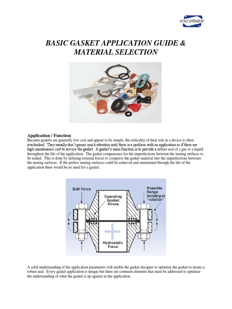 Gasket Application & Material Guide | PDF | Ozone | Adhesive