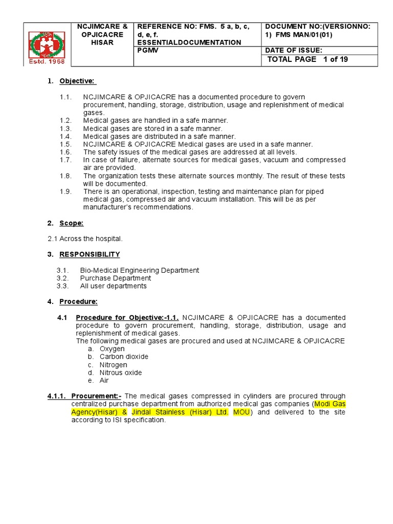 PMGV Fms Policy | PDF | Valve | Calibration