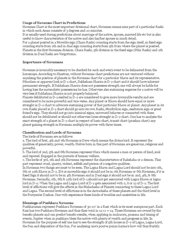 Navamsa Chart in Predictions | PDF | Divination | New Age Practices