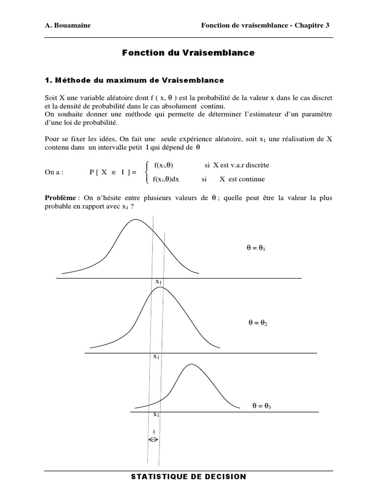 Maximum de Vraisemblance | Estimateur (statistique) | Probabilité