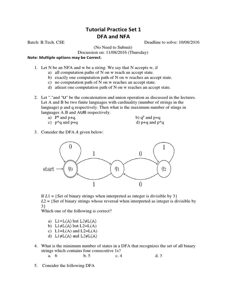 FLAT Practice Set - 1 | PDF | Formalism (Deductive) | Metalogic