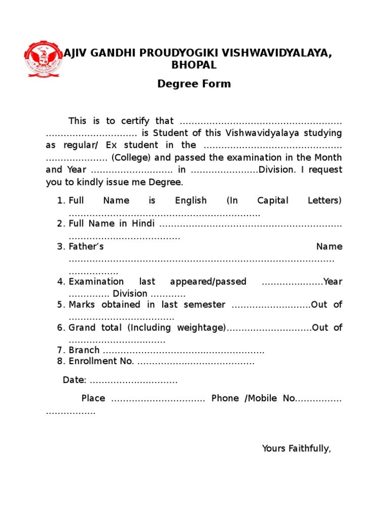 Rajiv Gandhi Proudyogiki Vishwavidyalaya | PDF