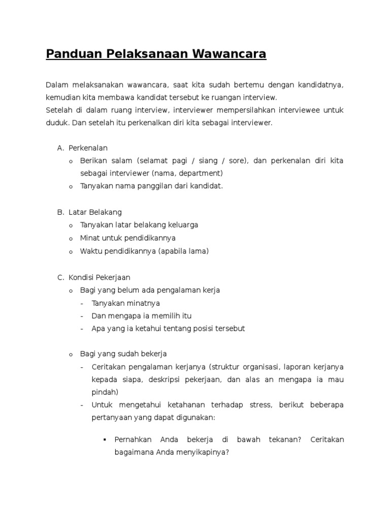 Interview Guideline | PDF