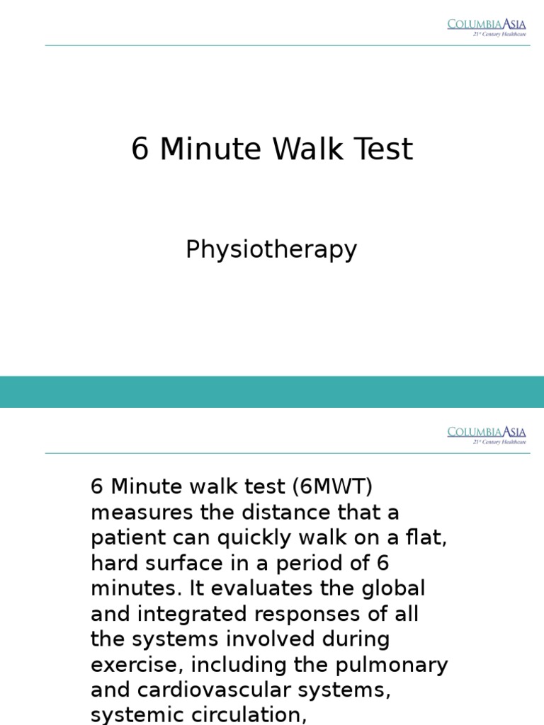 6 Minute Walk Test | PDF | Myocardial Infarction | Angina Pectoris