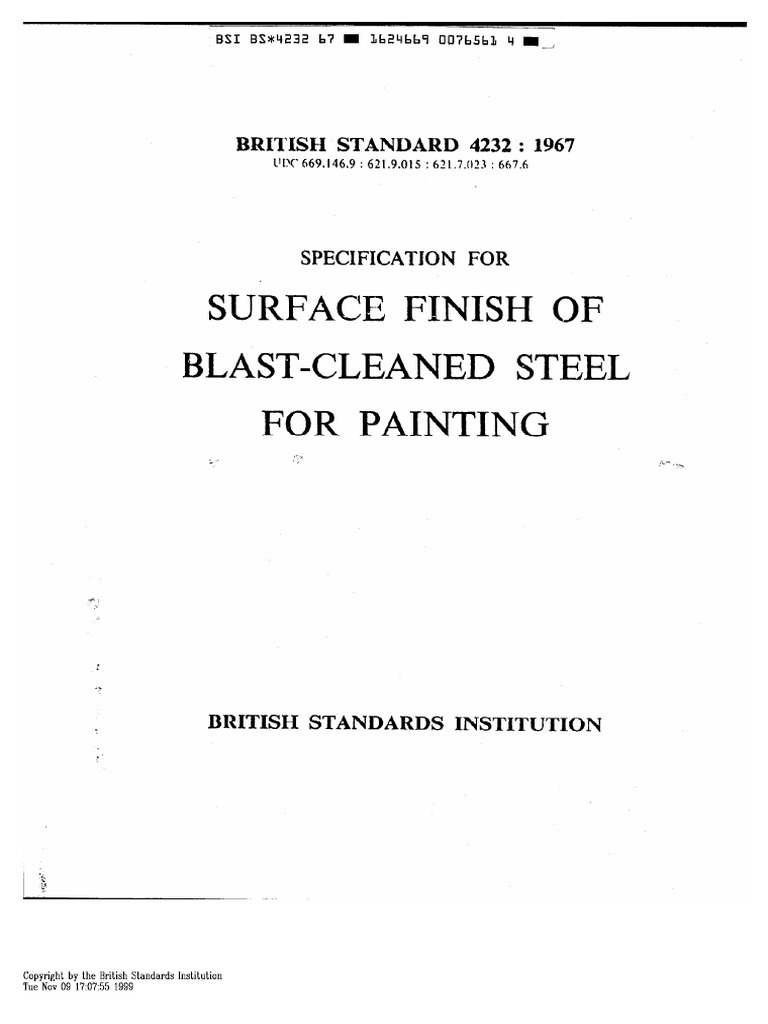BS - 4232 Surface Finish of Blast Cleaned Steel For Painting | PDF