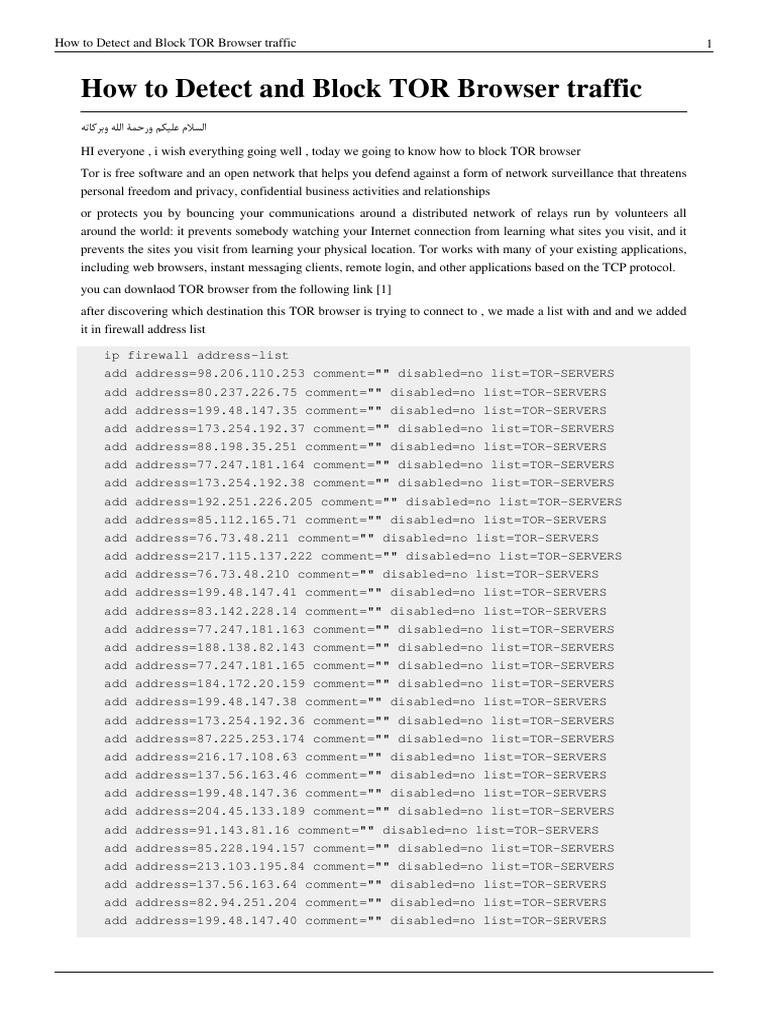 Detecta y Bloquea TOR Con MikroTik | PDF | Tor (Anonymity Network) | Firewall (Computing)
