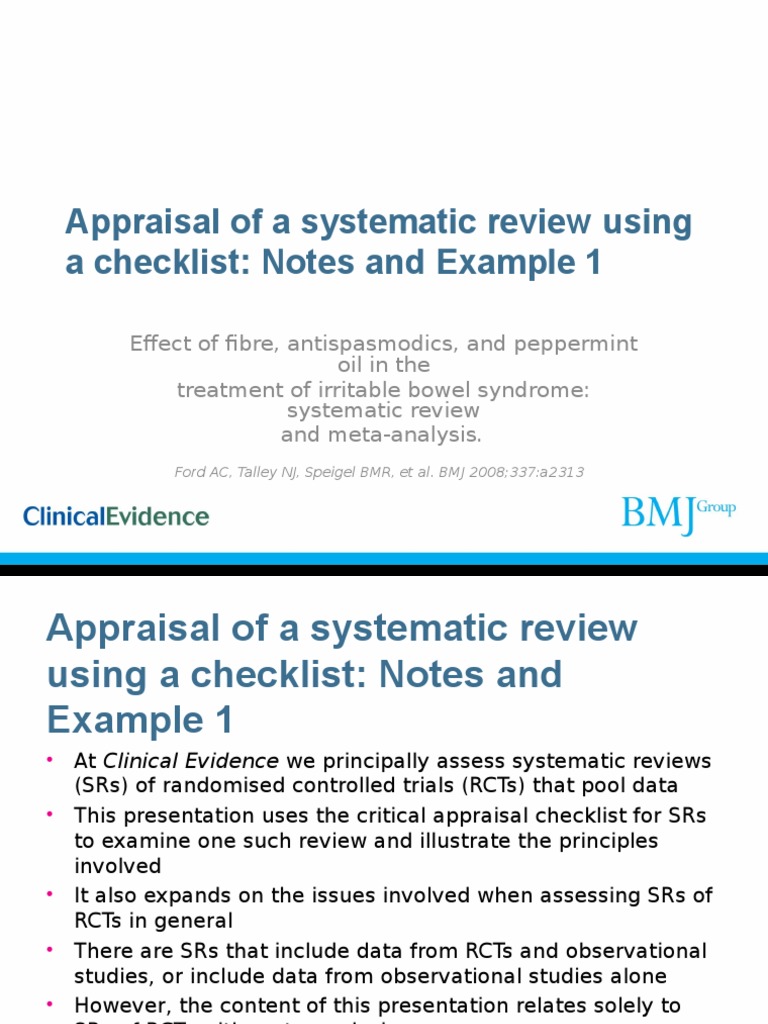 Checklist Systematic Review - Default | PDF | Randomized Controlled ...
