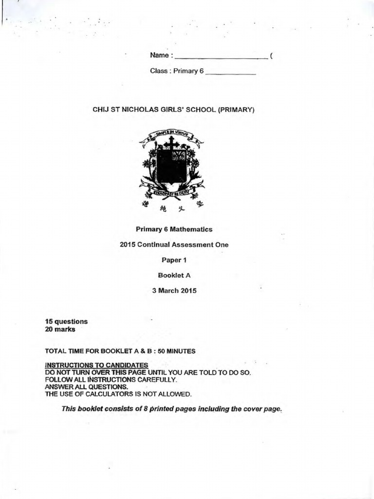 SG Primary 6 Examination Papers | PDF