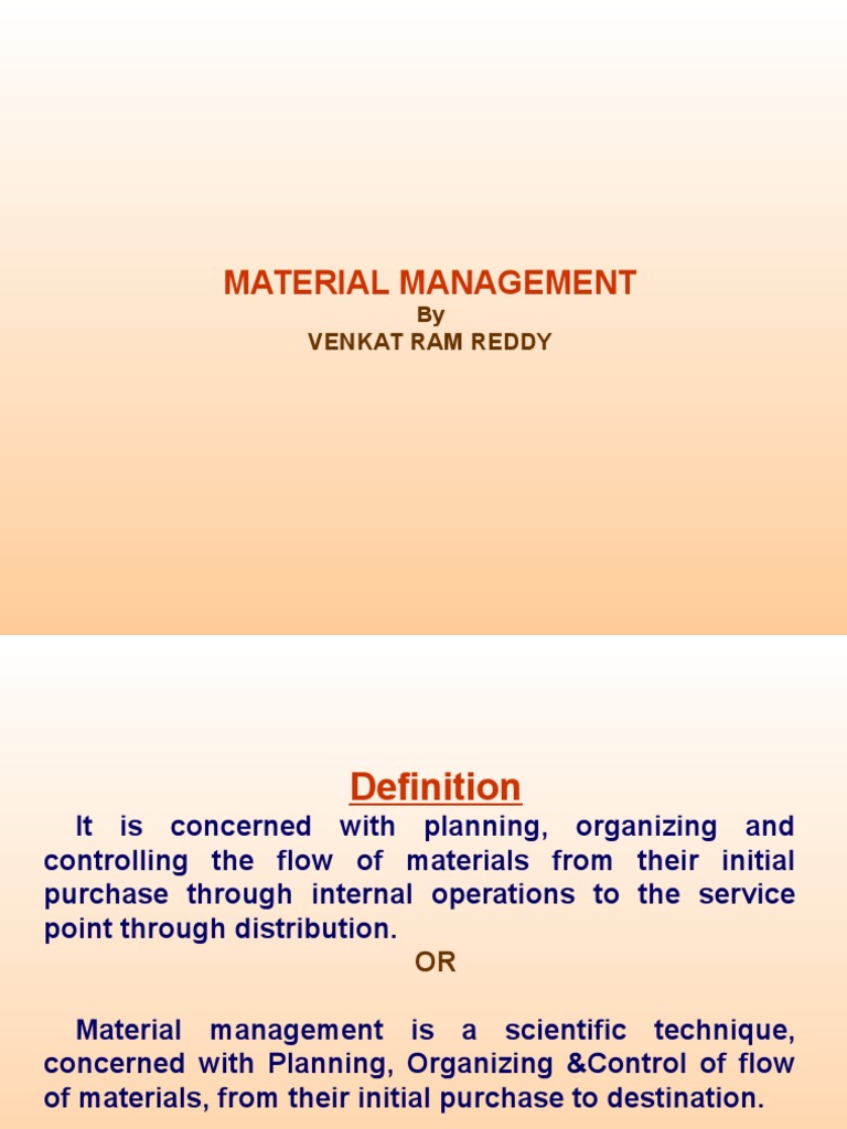 A Comprehensive Overview of Material Management Principles, Processes ...