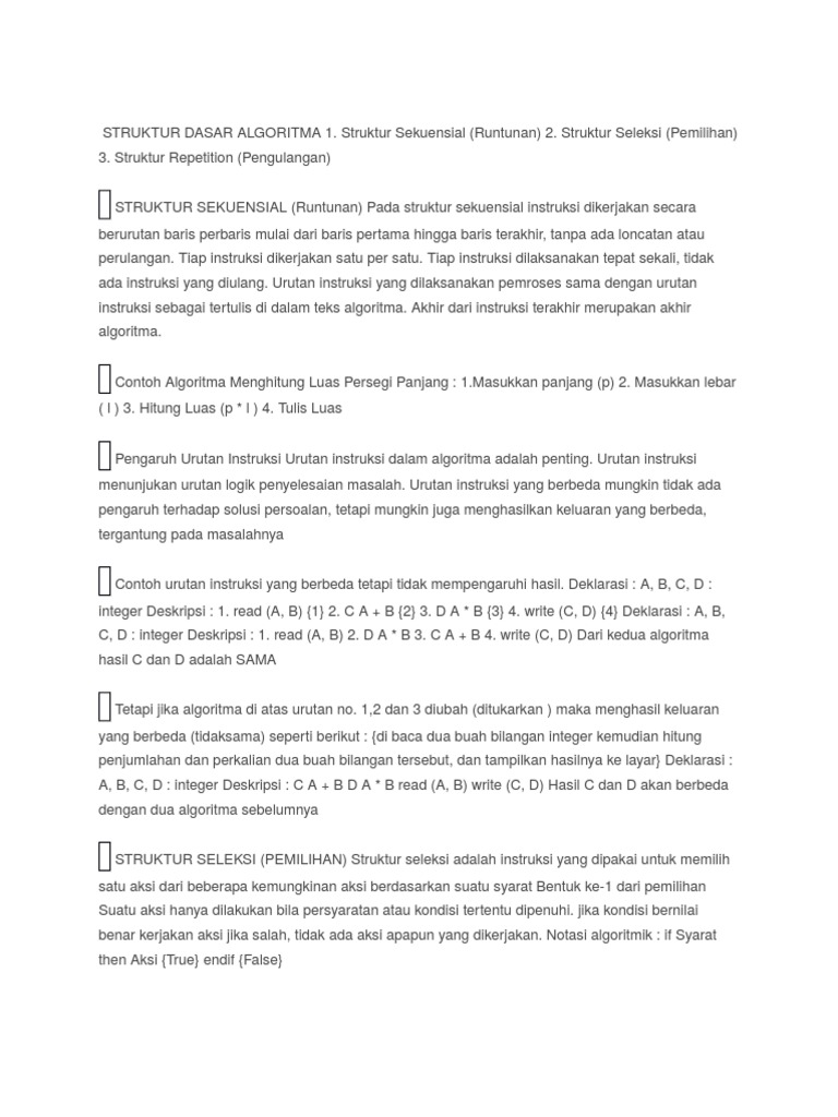 Struktur Dasar Algoritma 1 | PDF | Metode & Bahan Ajar | Komputer