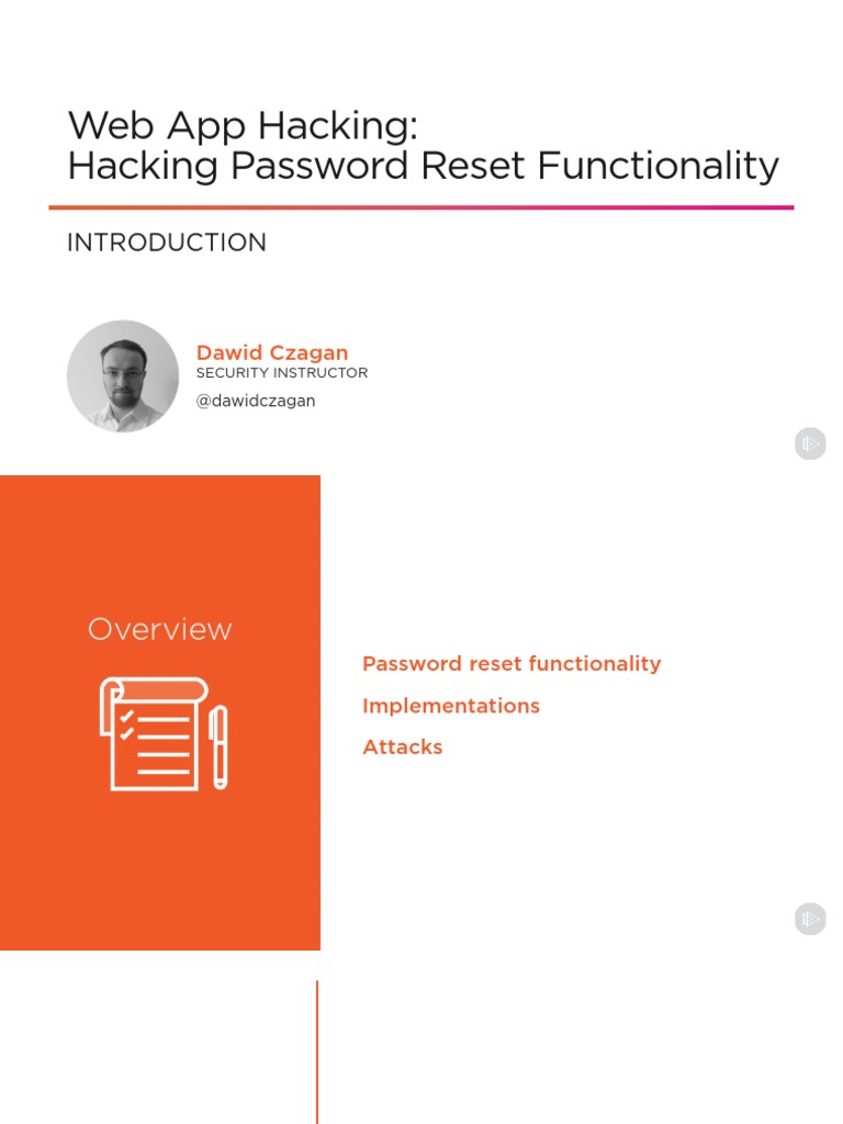 1 Web App Hacking Password Reset Functionality M1 Slides Pdf Password Computer Networking