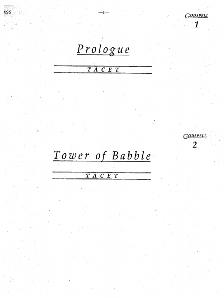 Godspell Book | PDF