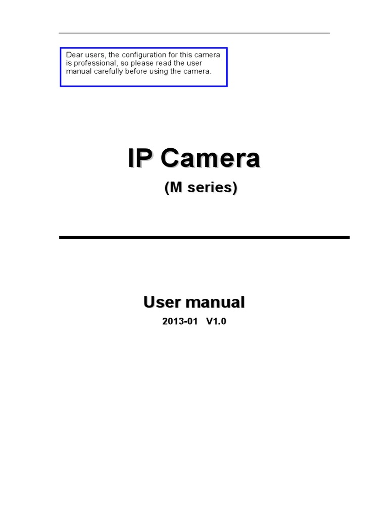 M Series IP Camera User Manual | PDF | Web Browser | Safari (Web Browser)