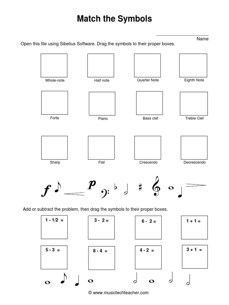 Worksheet Match The Symbols | PDF