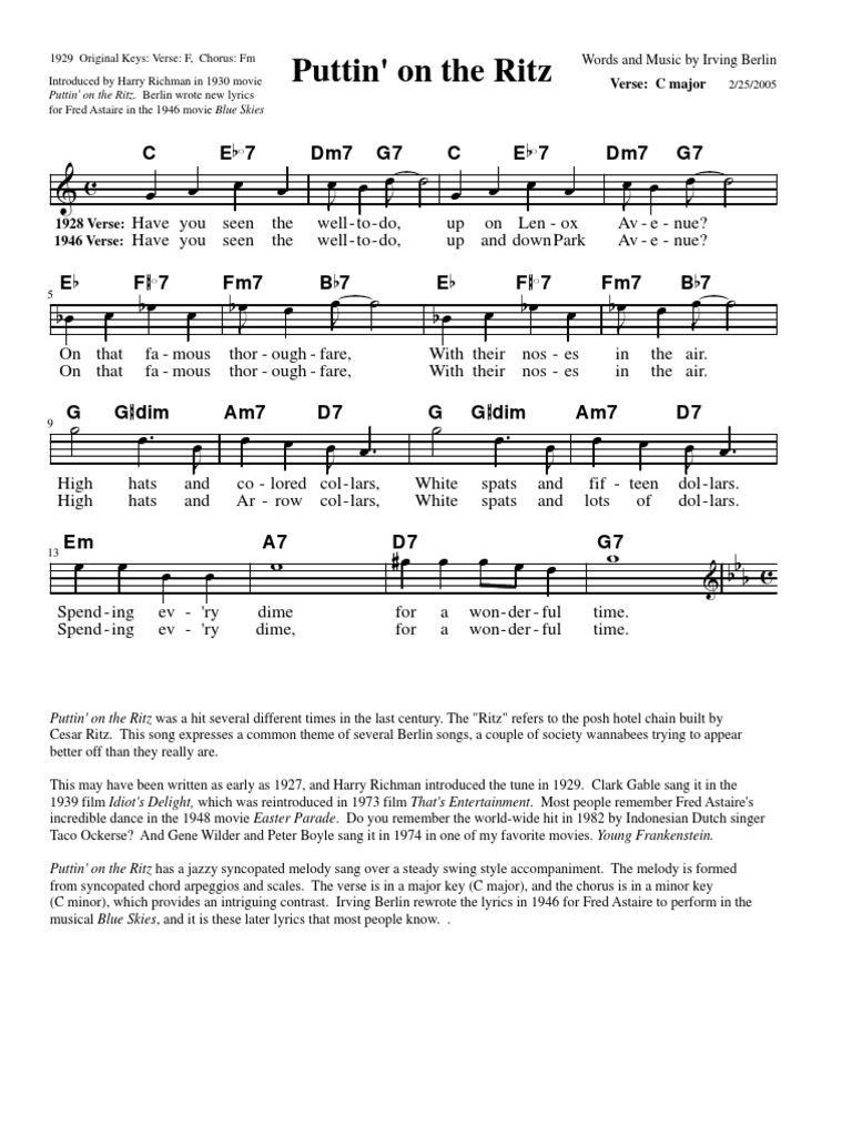 Puttin On The Ritz PDF | PDF