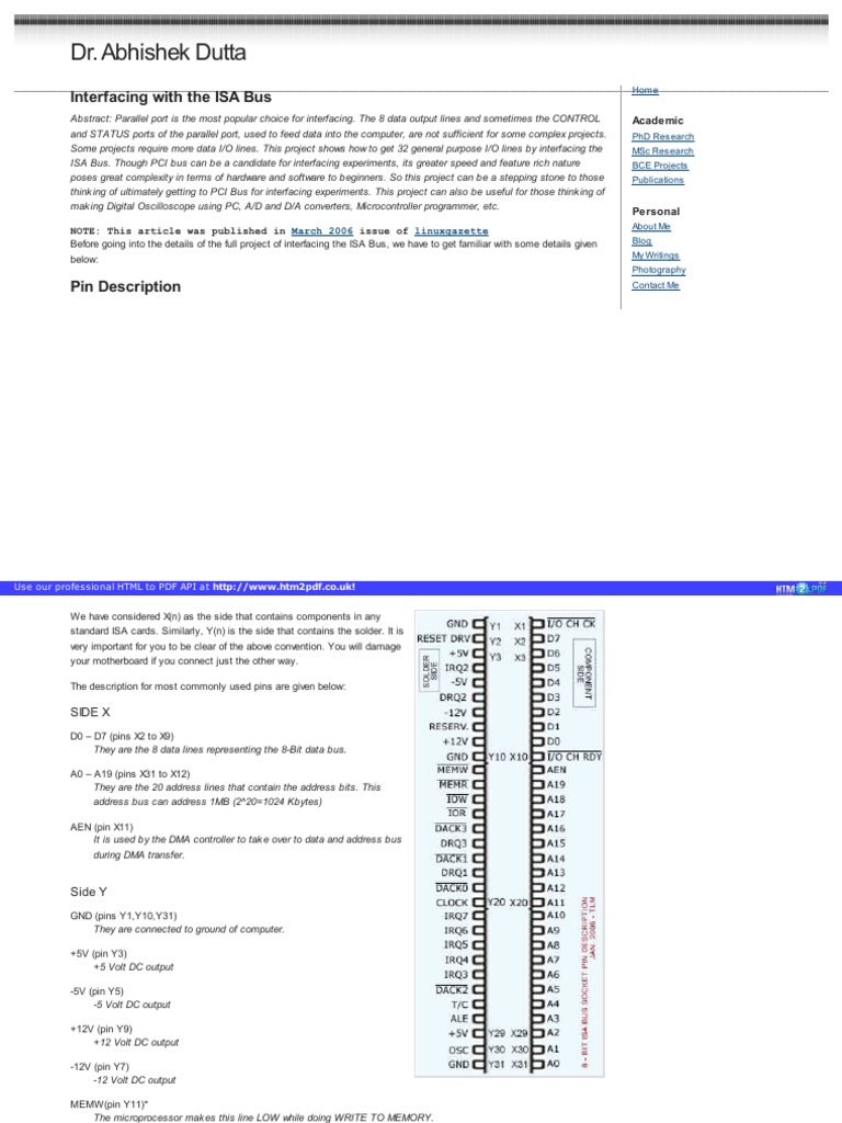 Interfacing With the ISA Bus | Electronic Engineering | Computer Hardware