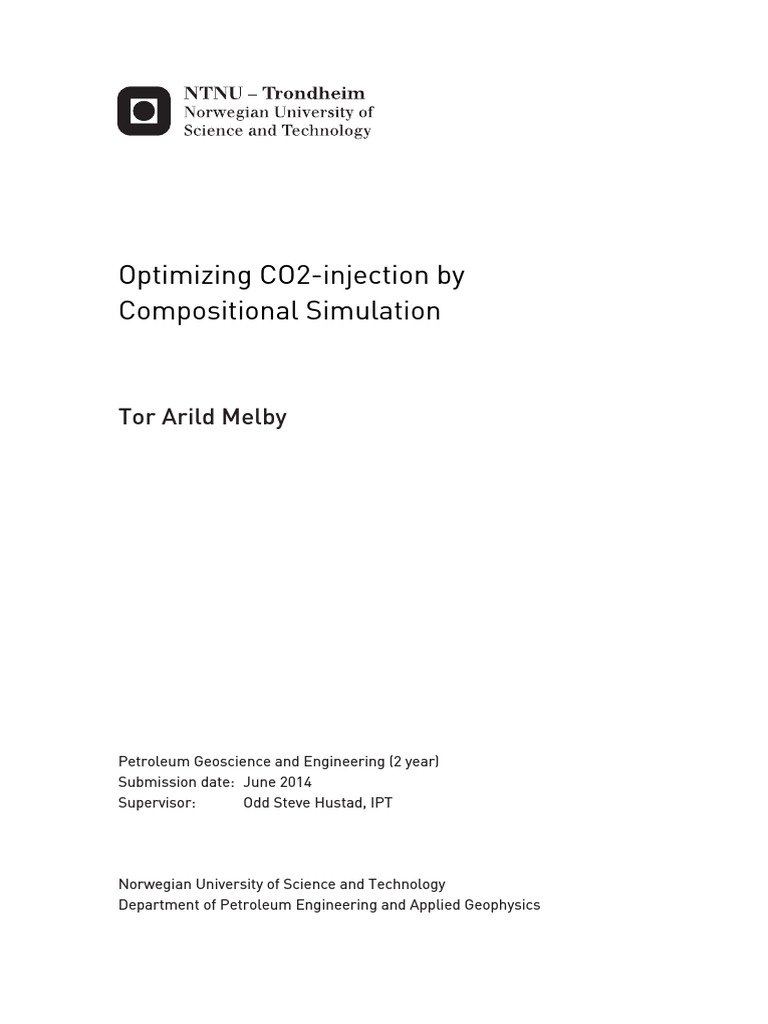 Optimizing CO2-Injection by Compositional Simulation | PDF | Wetting | Petroleum Reservoir