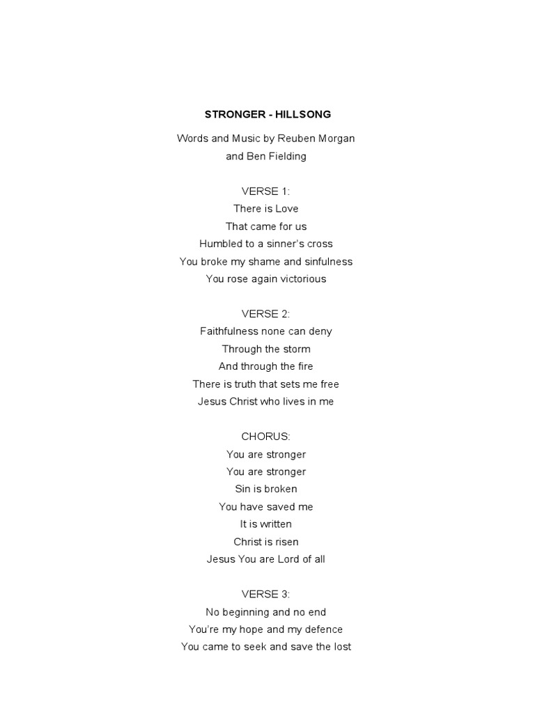 Stronger - Hillsong | PDF