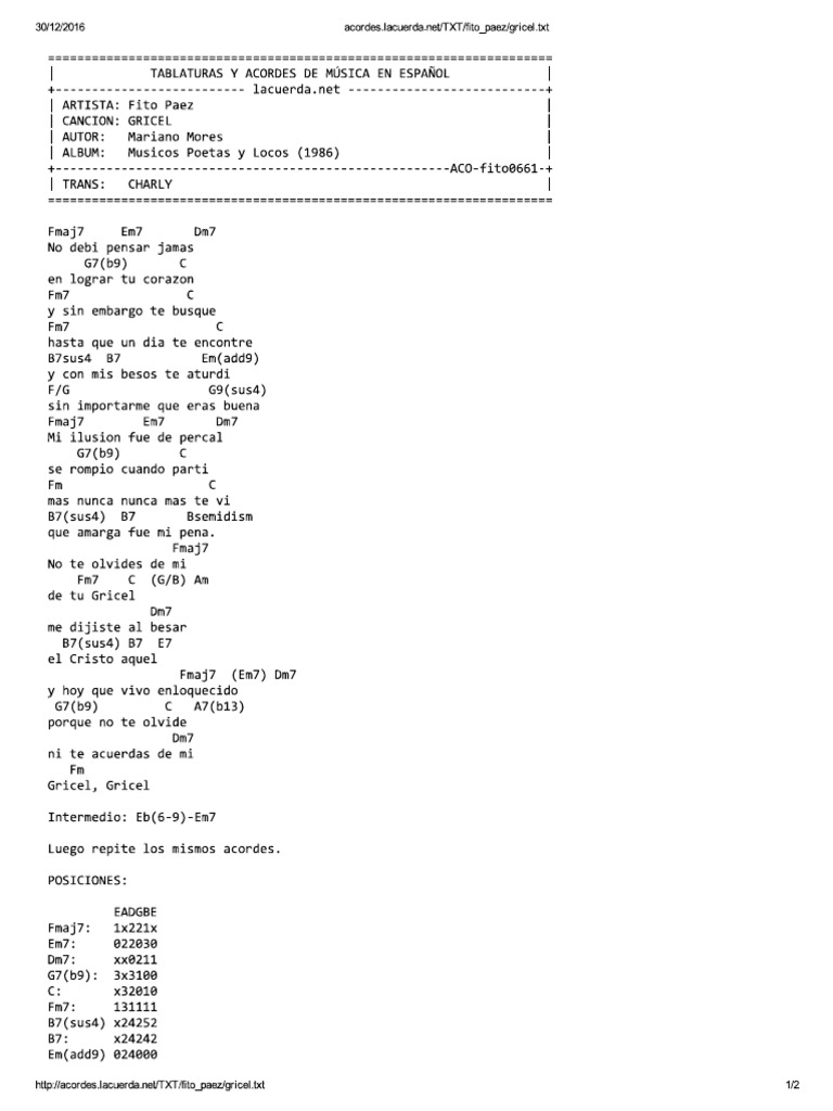 Fito Paez Gricel | PDF