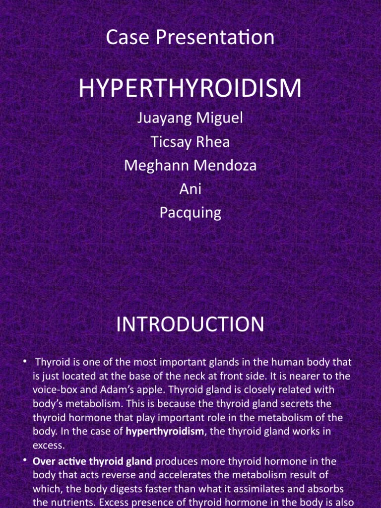 Case Presentation Og Hyperthyroidism | PDF