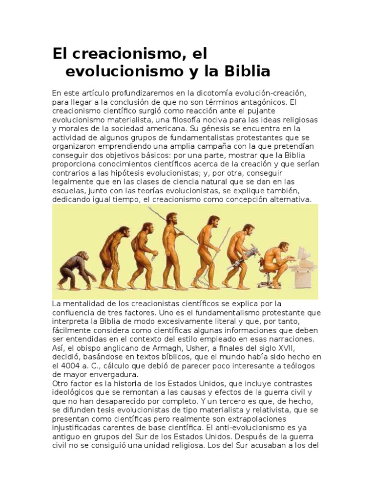El Creacionismo | PDF | Creacionismo | Evolución