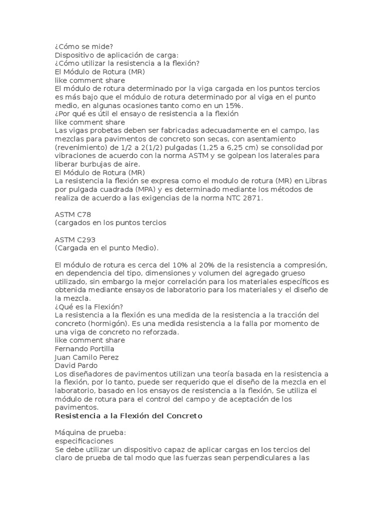 Cómo Se Mide El Modulo de Rotura Del Concreto | PDF | Doblar | Hormigón