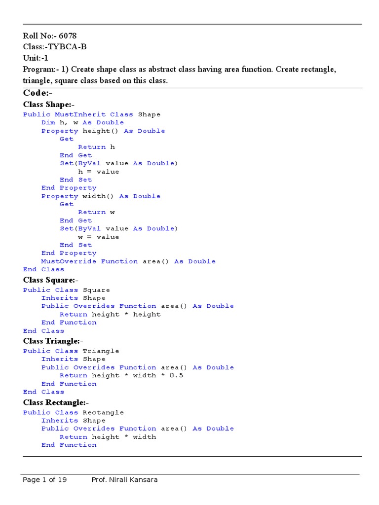 Final Output Unit-1 | PDF | Inheritance (Object Oriented Programming ...
