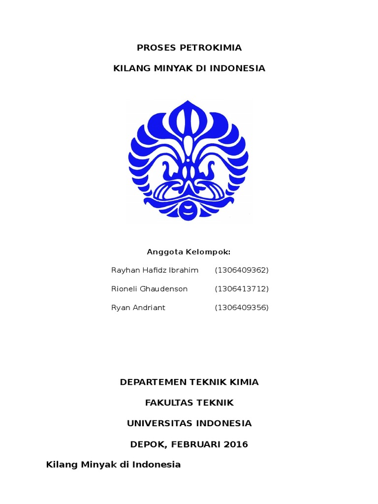 Proses Petrokimia - Tugas Kilang Minyak | PDF Proses Petrokimia - Tugas Kilang Minyak | PDF
