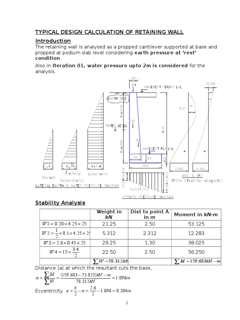 Retaining Wall | PDF | Bending | Beam (Structure)