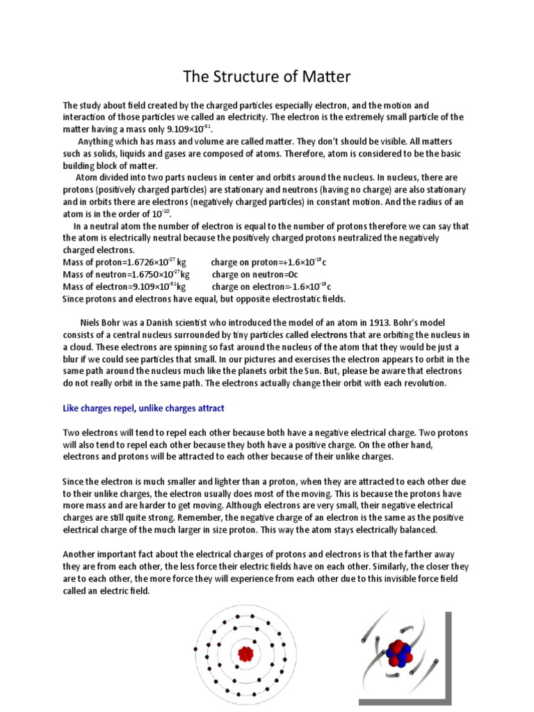 The Structure of Matter | PDF | Atomic Nucleus | Atoms