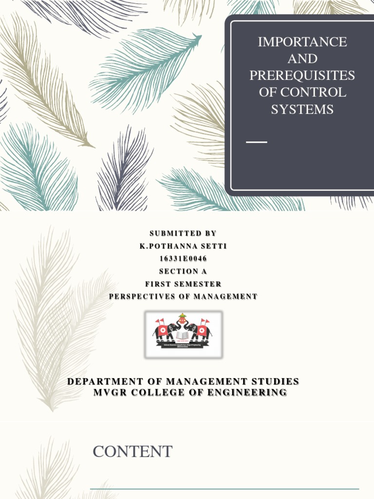 Importance AND Prerequisites of Control Systems | PDF | Employment ...