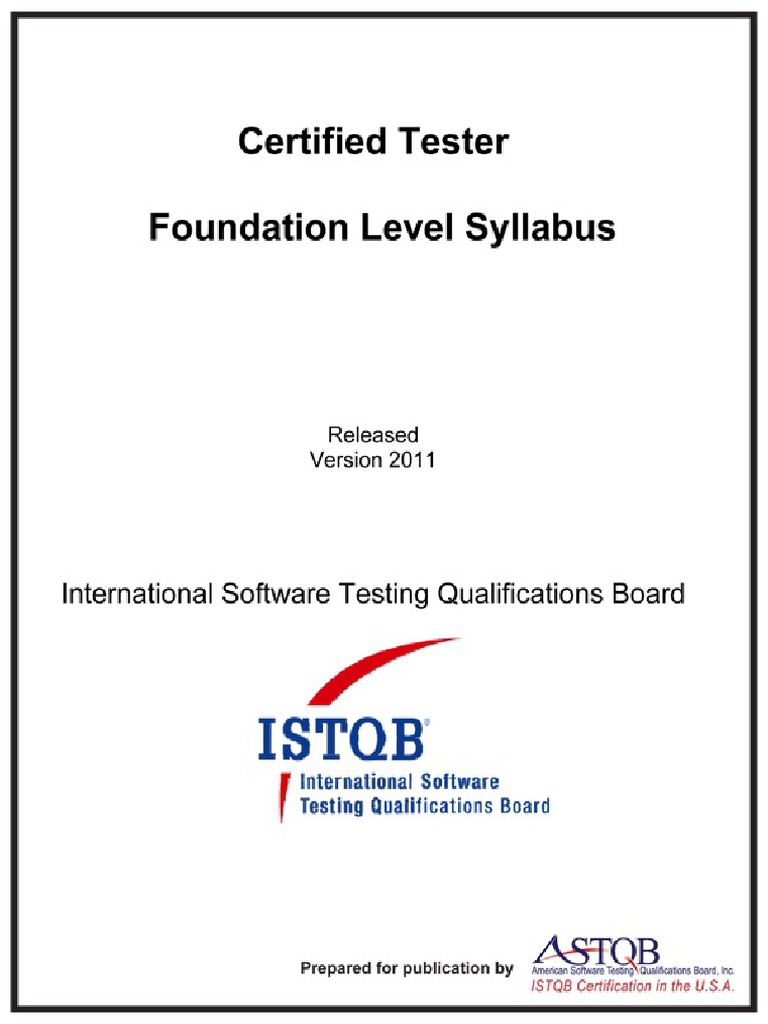 ISTQB Certified Tester Foundation Level Syllabus | Software Bug ... ISTQB Certified Tester Foundation Level Syllabus | Software Bug ...