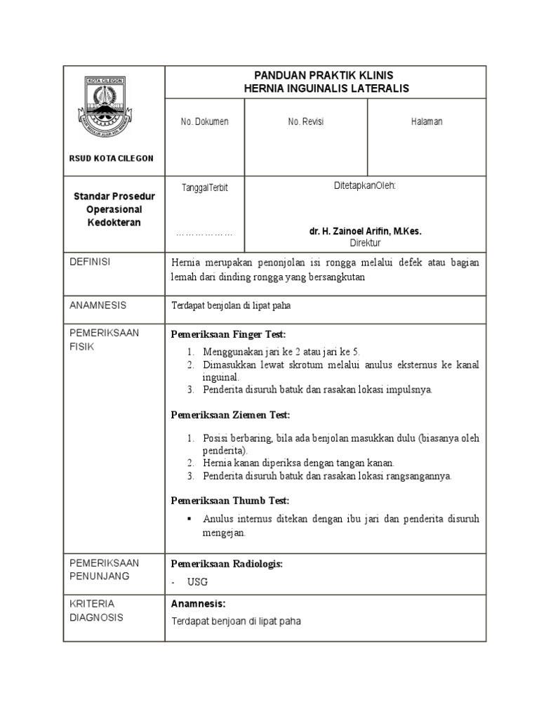 PPK Hernia Inguinalis Lateralis Fix | PDF