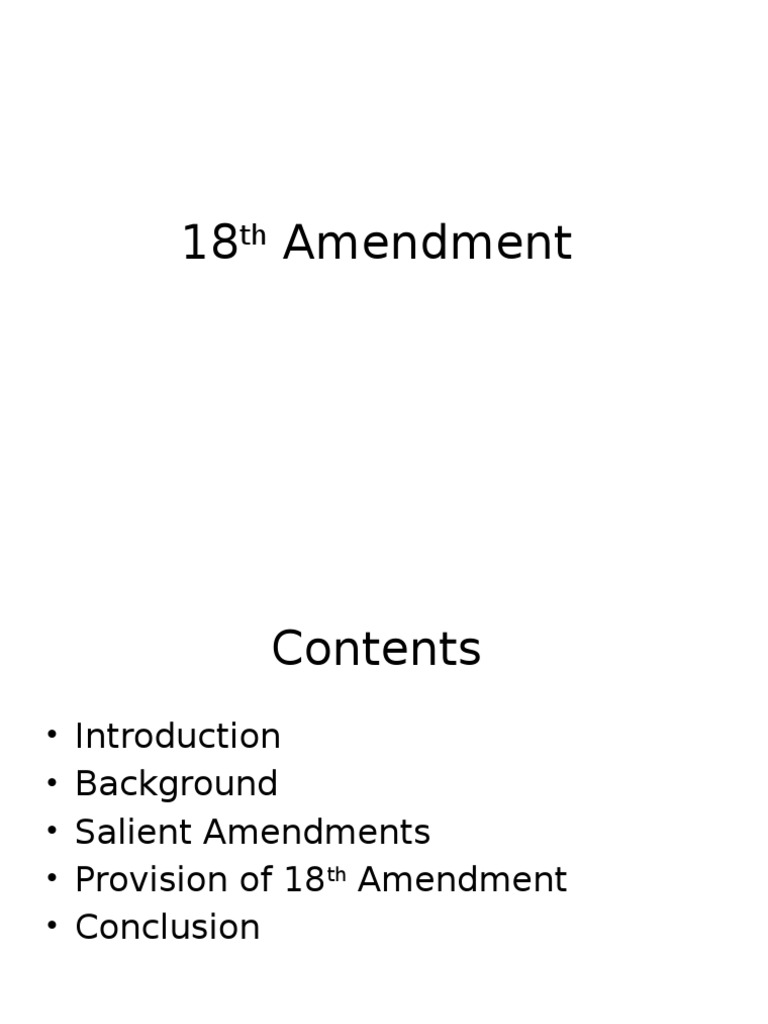 18th Amendment | PDF