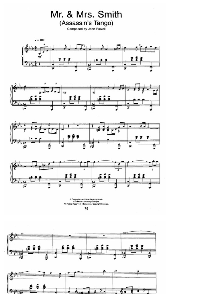 Assassin S Tango John Powell Free Piano Sheet Music PDF | PDF
