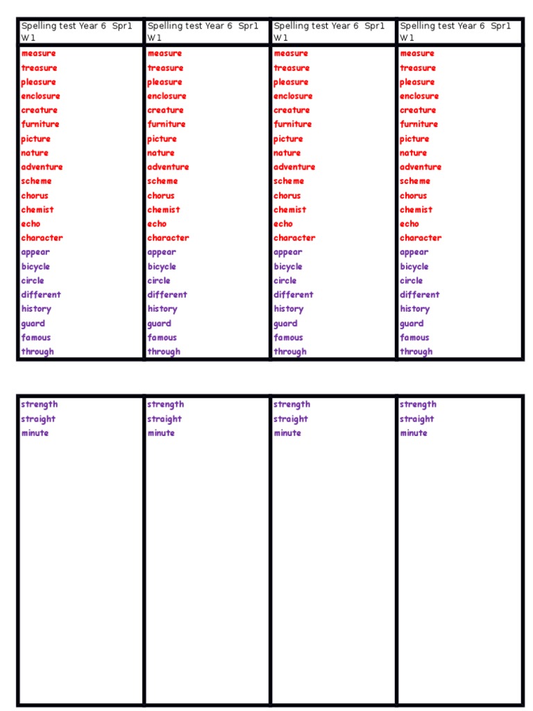 Spelling Test Year 6 Spr1 W1 Spelling Test Year 6 Spr1 W1 Spelling Test ...