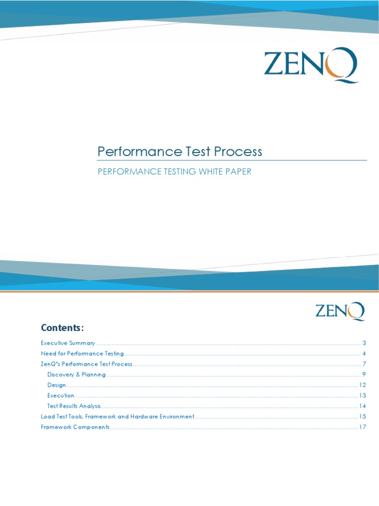 Performance Test Process: Performance Testing White Paper | PDF | Web ...