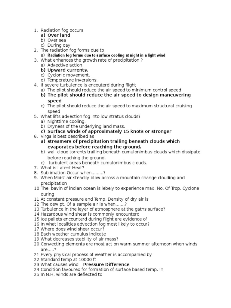 DGCA Meteorology Question | PDF DGCA Meteorology Question | PDF