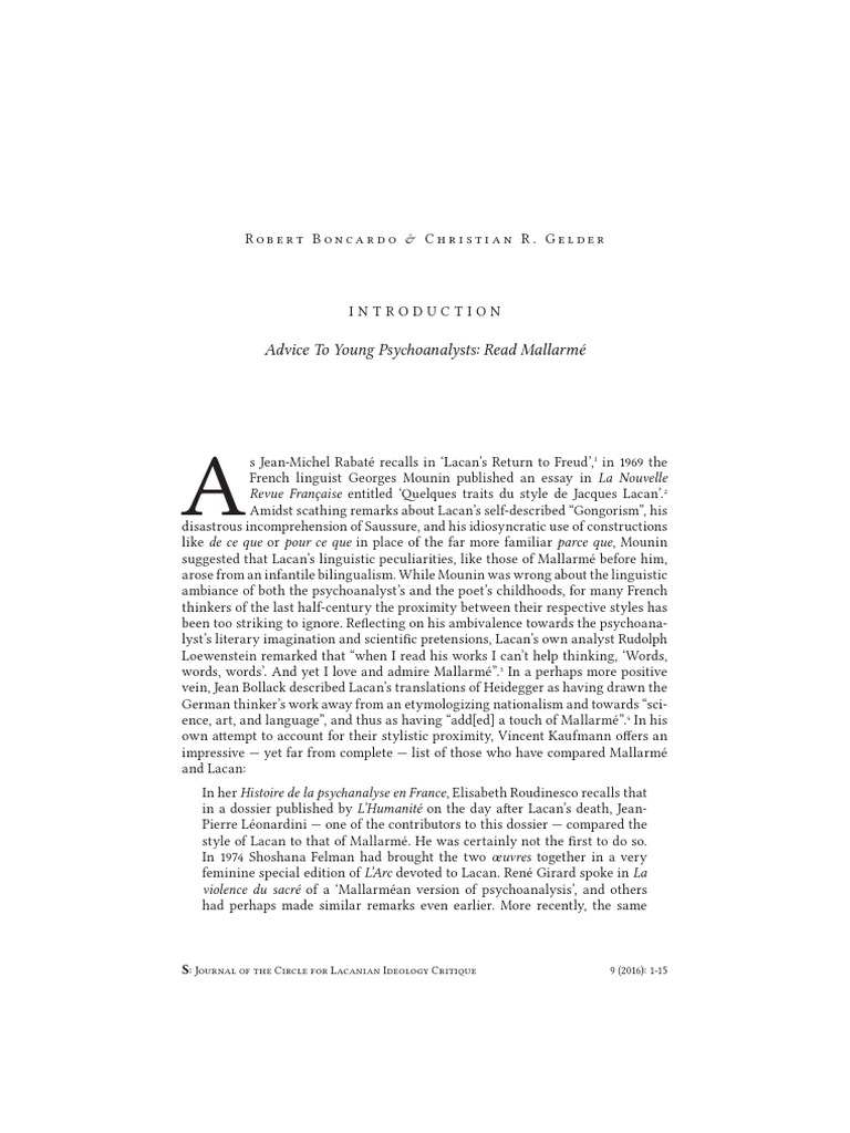 Advice To Young Psychoanalysts Read | PDF | Jacques Lacan | Anarchism