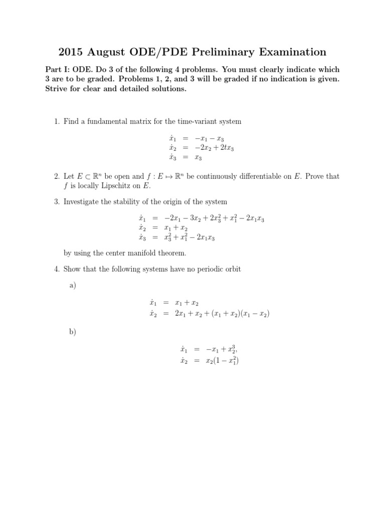 Ode Pde 2015fall | PDF